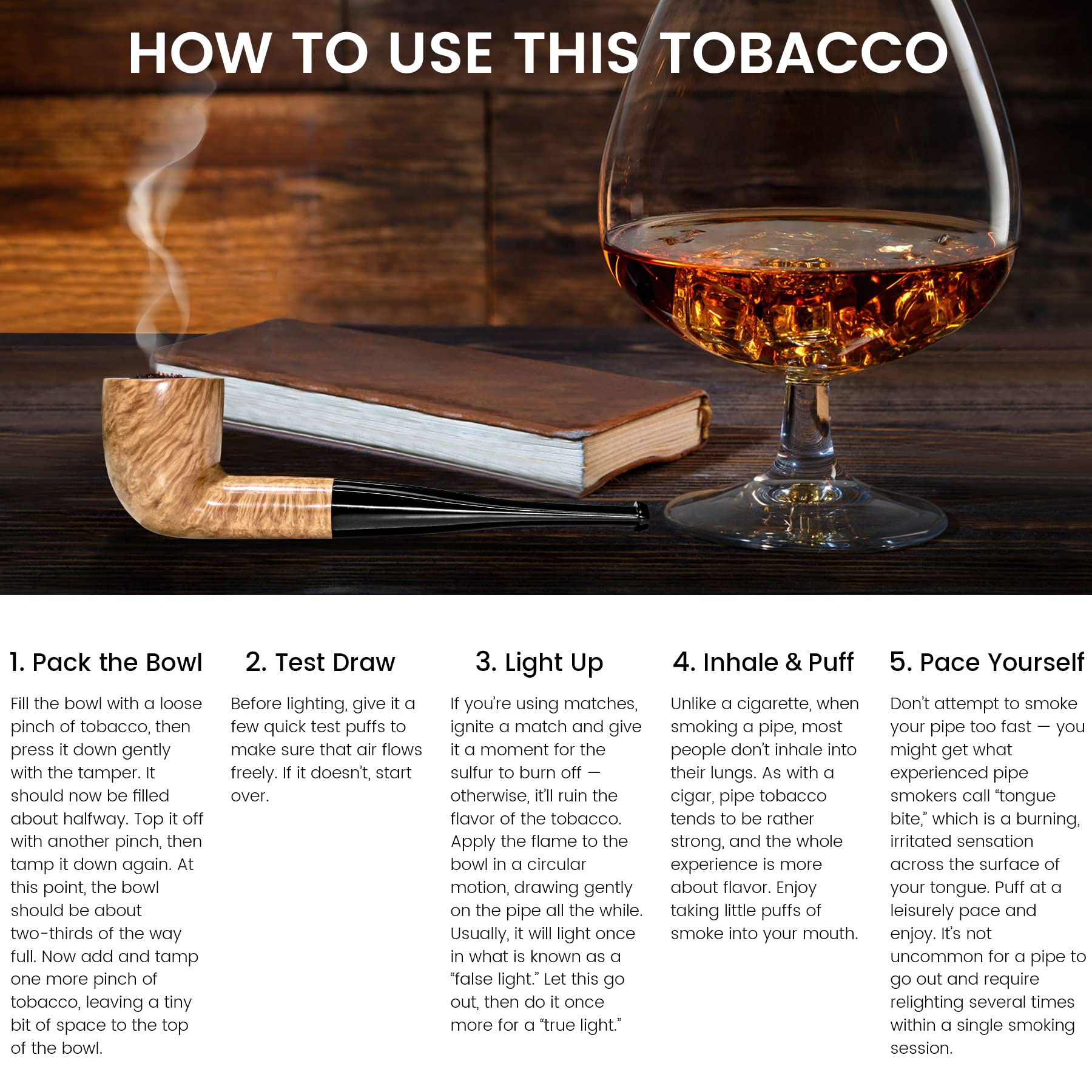 SPIPER smooth Briar Zulu Tobacco Straight pipe, 100% Quality Handmade pipe with smooth Acrylic Stem, Beginner Pipe,Great Gift for Father,friends (Light Brown)