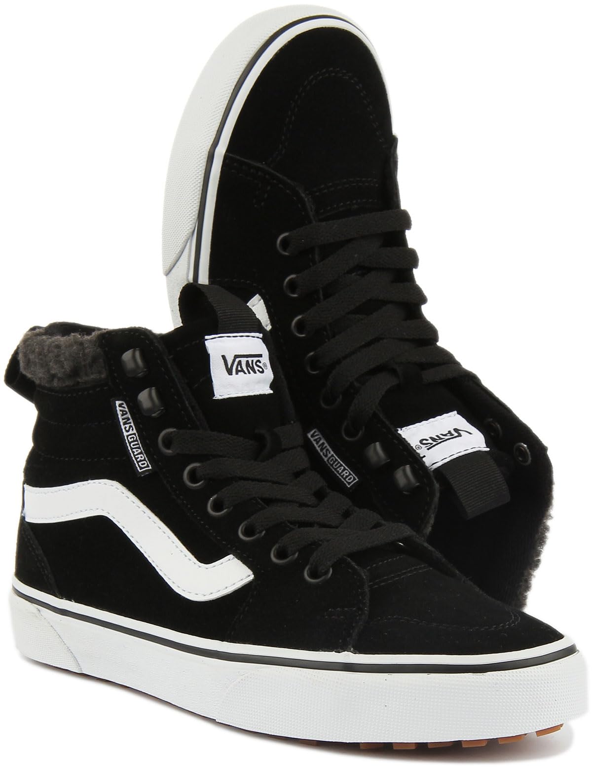 Vans Women's High-Top Sneaker, Suede Black White, 9