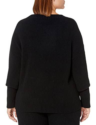 The Drop Women's Carter Super Soft Essential Crewneck Sweater, Black, S
