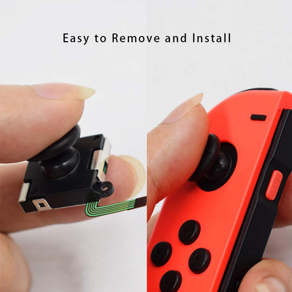 Vanjunn Joycon Repair Tool Kit for Nintendo Switch OLED and Switch 2017, Replacement Thumb Joystick with Latches and Screwdrivers Kit,4 Analog 3D Thumb Sticks and Thumbstick Caps