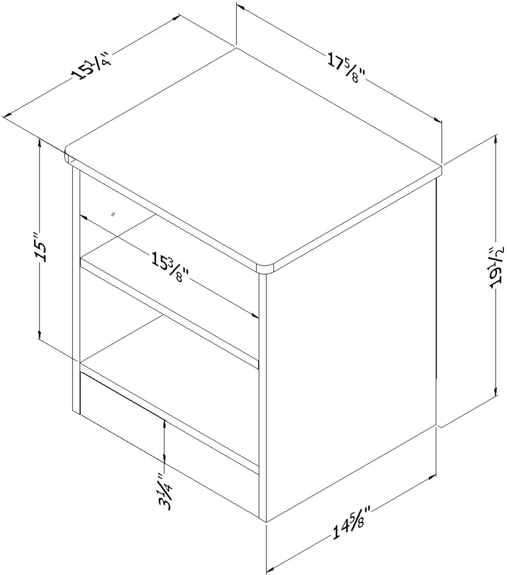 South Shore Libra Open 2-Shelf Nightstand, Pure White