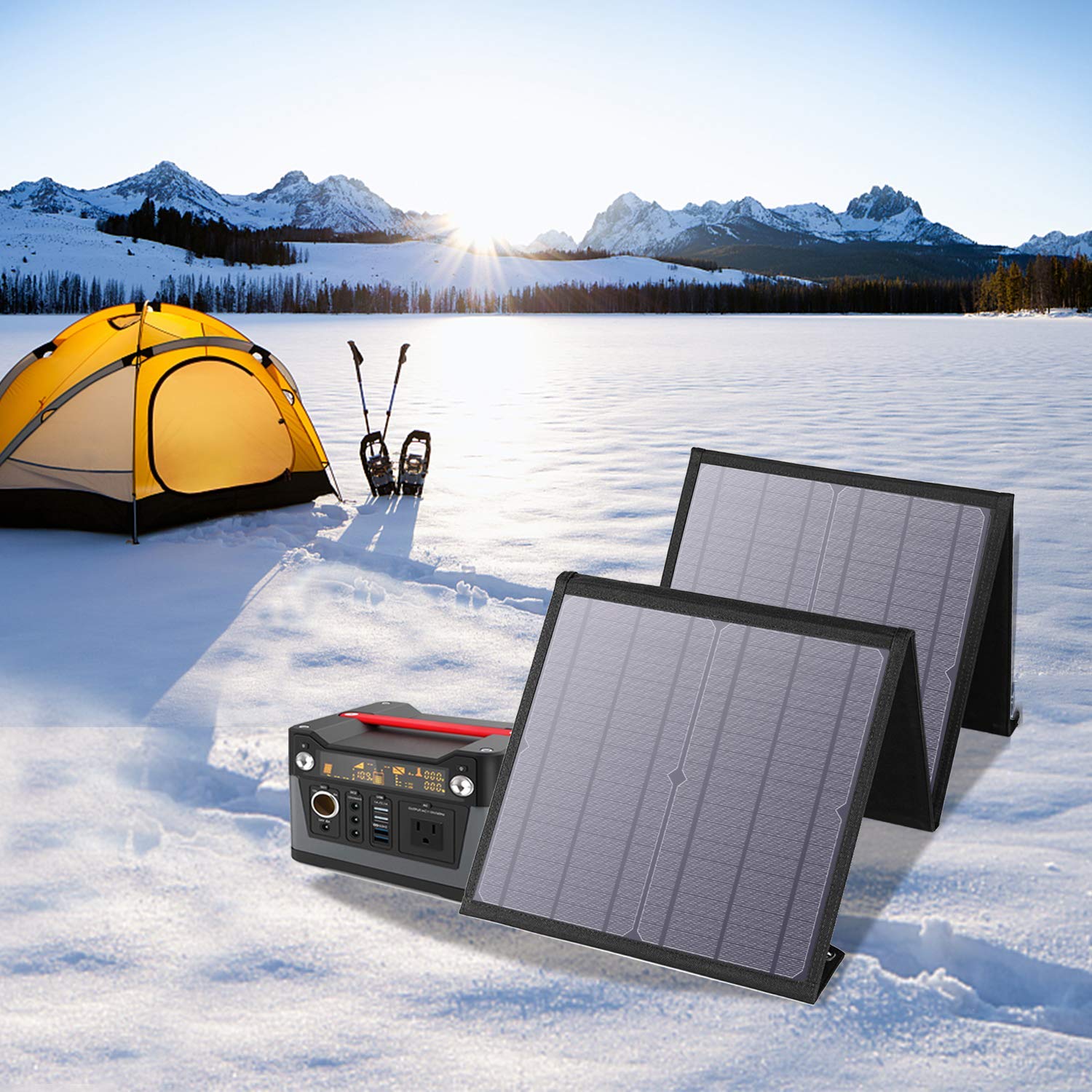 WISSBLUE 60W Solar Panel Charger, Dual USB 3.6A Fast Solar Charger, Portable Camping Travel Charger,Hiking,Hurricane, Emergency Backup. for All 5V-18V Devices, iPhone iPad Samsung Kindle etc.