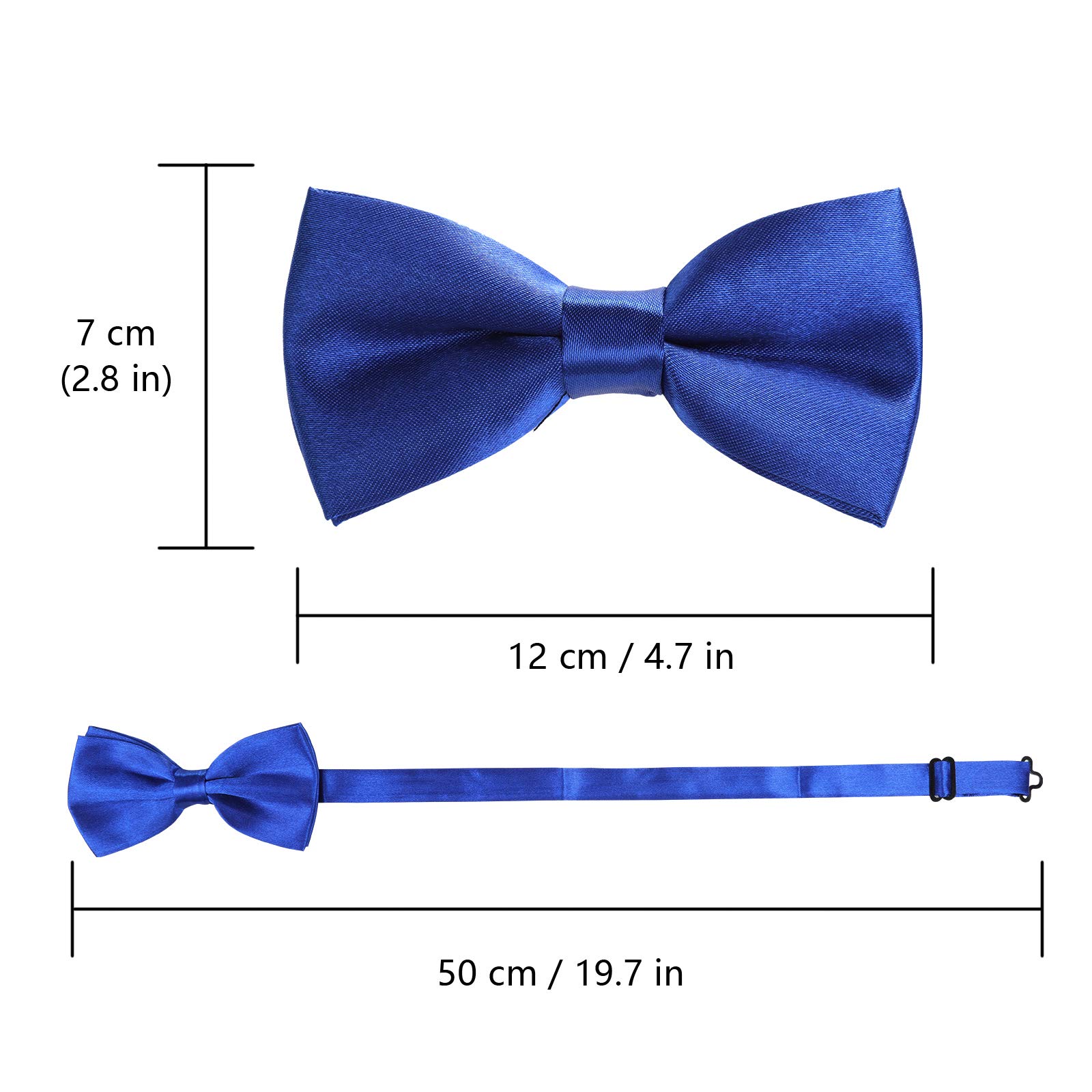 WELROG Adjustable Elastic Y Back Style Suspenders Bow Tie for Men and Women With Strong Metal Clips (Royal Blue)