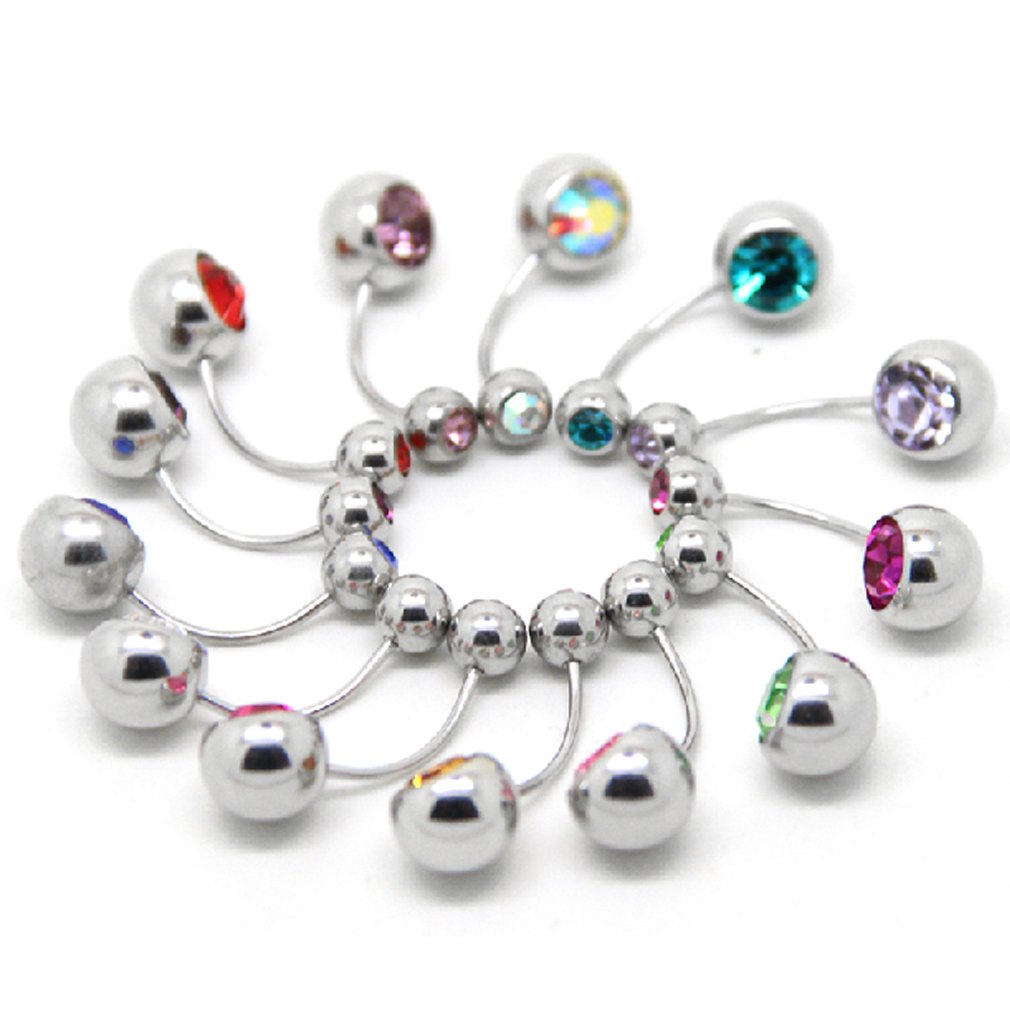 Thenice 12 Pcs 20g Women Earrings Navel Rings Stud Body Piercing Kit