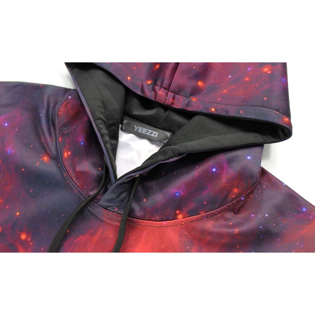 VEZAD Store Men's 2pc Tracksuit Outfit Casual 3D Galaxy Print Hoodie Sweatshirt Pants Set
