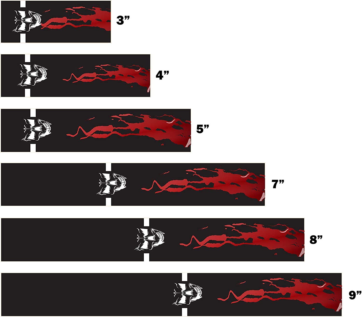 White Water Archery Non-Laminated Black Blood Trail & Skull 1 Arrow Wraps 15 Pc Choose Length Width (8.75)
