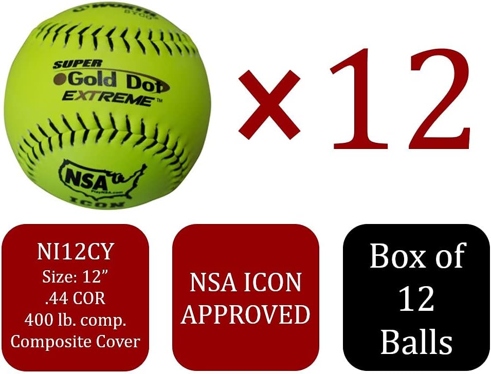 Worth | Slowpitch Softballs | NSA Approved | 12 Count | Multiple Options