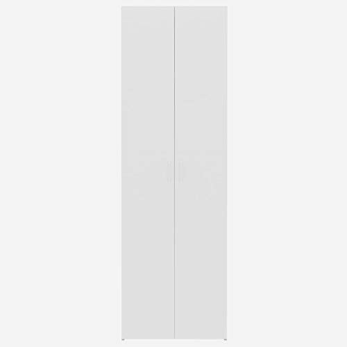 vidaXL Office Cabinet/Storage Cabinet with 5 Shelves Utility Storage Cabinet with 2 Doors for Home Office, White and Sonoma Oak 23.6"x12.6"x74.8" Chipboard