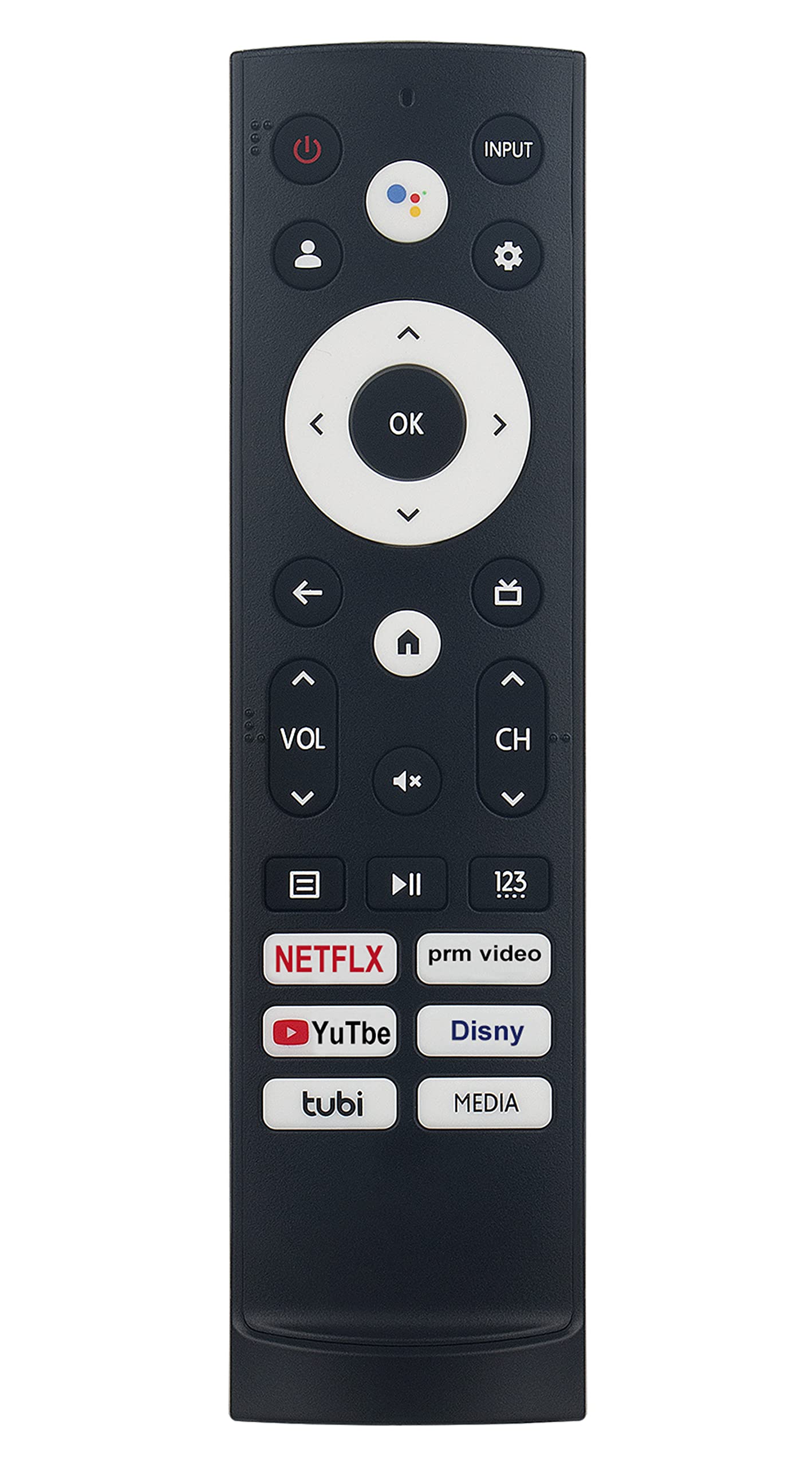 Replace Voice Remote Control Works for Hisense QLED Series Quantum 4K ULED Mini-LED Google Smart TV 43A6H 43A65H 43A68H 55U6H 65U6H 75U6H 55U7G 65U7G 50A6H 50A65H 50A68H 55A6H 65A68H 75A6H 75A65H