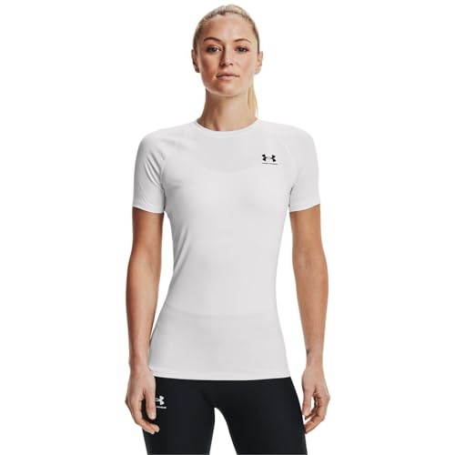 Under Armour Women's HeatGear Compression Short-Sleeve T-Shirt, White (100)/White, XX-Large