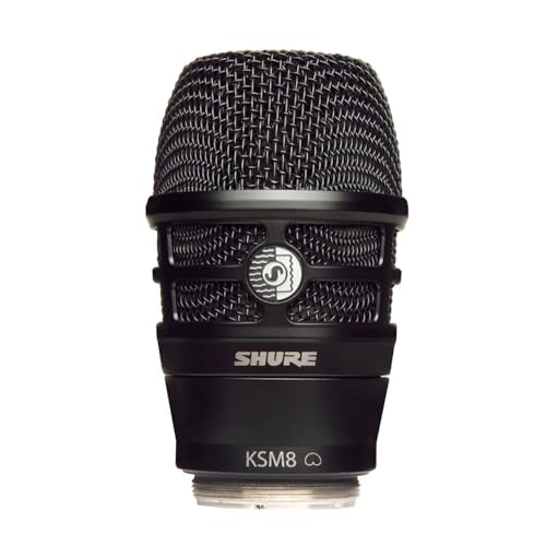 Shure KSM8 Dualdyne Vocal Microphone - Cardioid Dynamic Mic with 2 Ultra Thin Diaphragms and Reverse Airflow Technology for Unmatched Control of Proximity Effect, Presence Peaks, and Bleed - Black