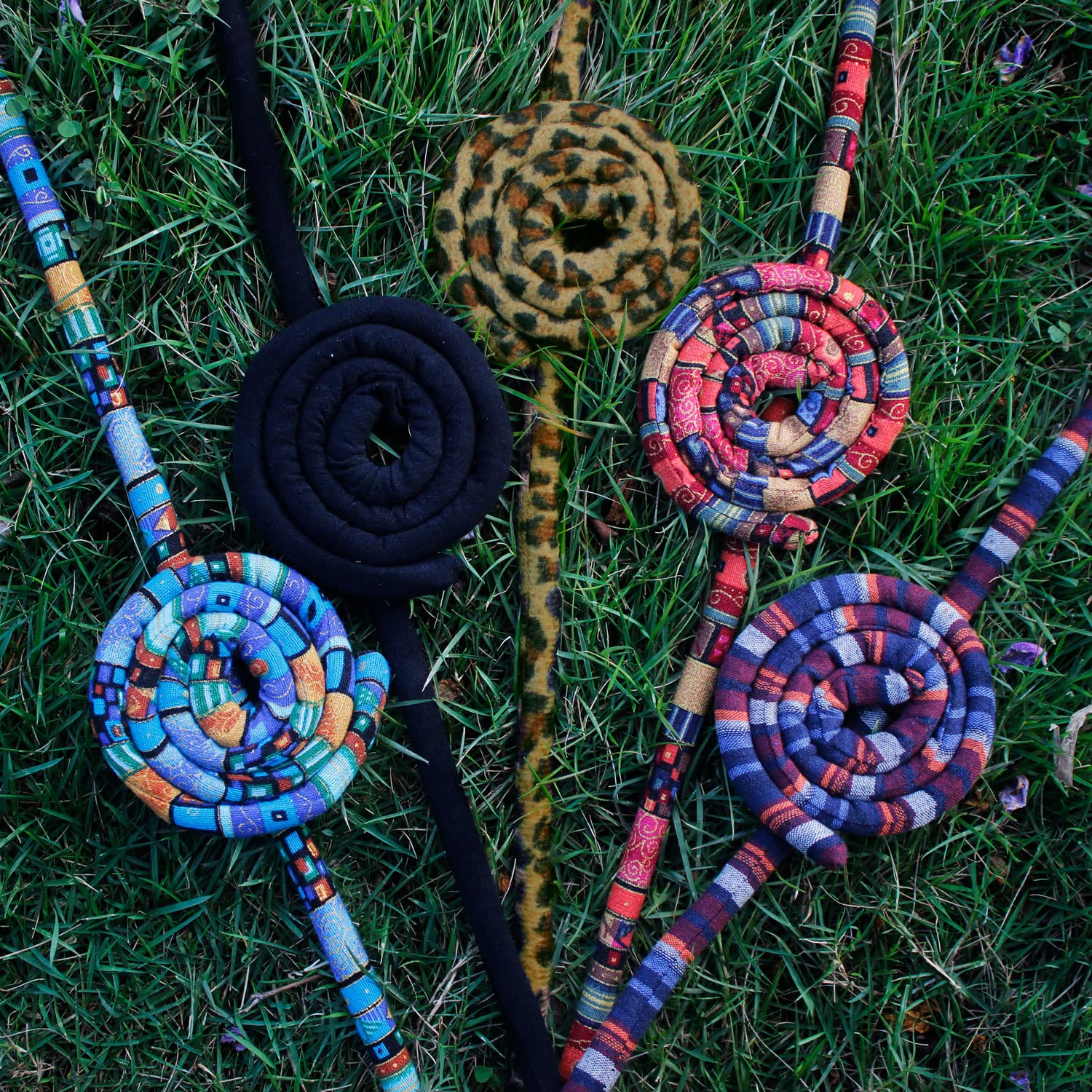 Spiral Lock Hair Tie Dreadlock Accessory Bendable Hair Ties for Women and Men Ponytail Holders Colorful Dreadlock Hair Tie Long Dreads Thick Curly Hair Holder (Midnight)