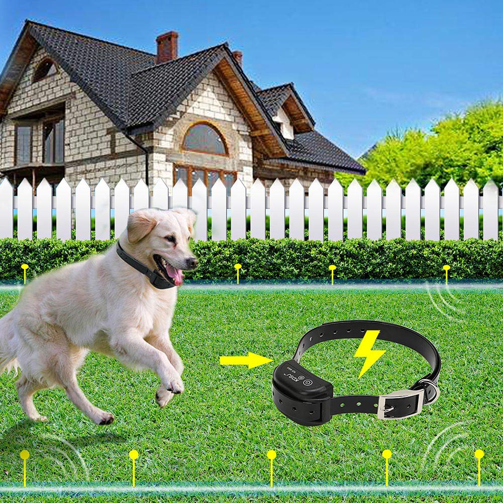 TTPet Electric Dog Fence,In-ground/Aboveground Pet Containment System, IP66 Waterproof&Rechargeable Collar,Shock&Tone Correction,for 2 Dogs