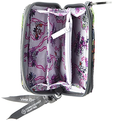 Vera Bradley Women's Cotton Petite Zip-around Wallet With RFID Protection, Hope Blooms - Recycled Cotton, One Size