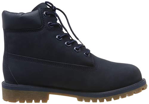 Timberland unisex-child 6 In Premium WP Boot Navy Nubuck Majority Leather with Synthetic 4M