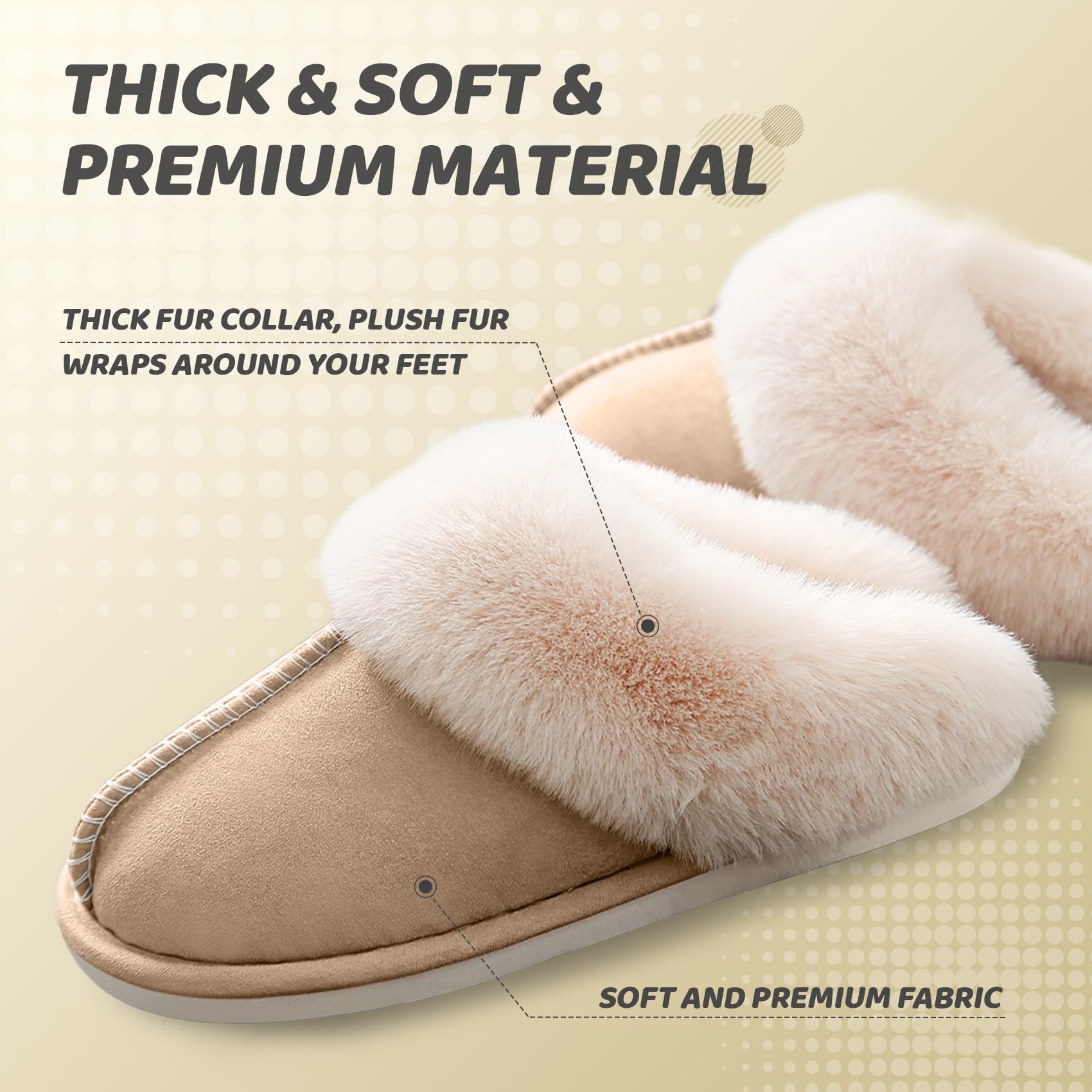WATMAID Womens Slippers Memory Foam House Slippers Slippers for Women Indoor Christmas Slippers