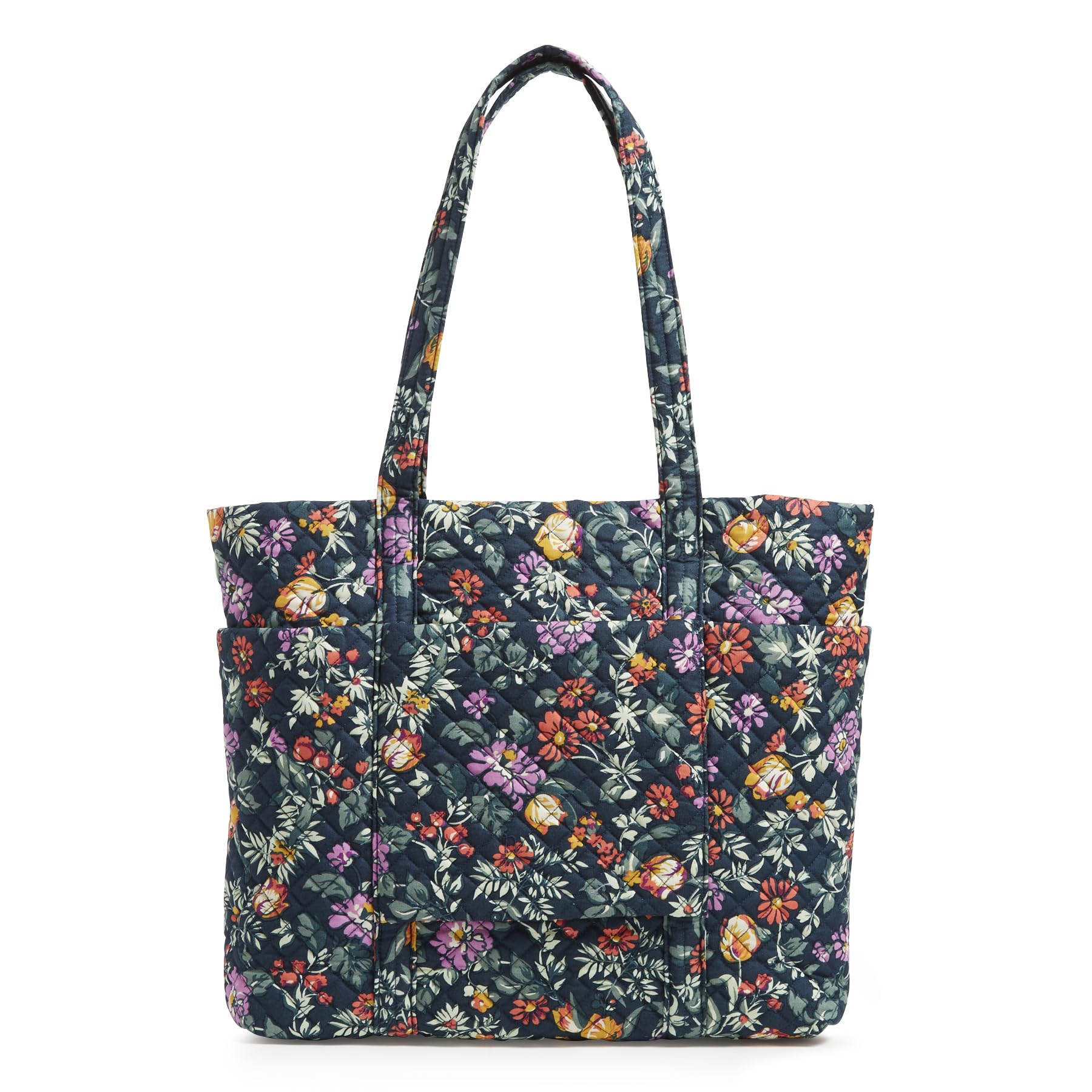 Vera Bradley Women's Cotton Deluxe Vera Tote Bag, Rosa Floral - Recycled Cotton, One Size