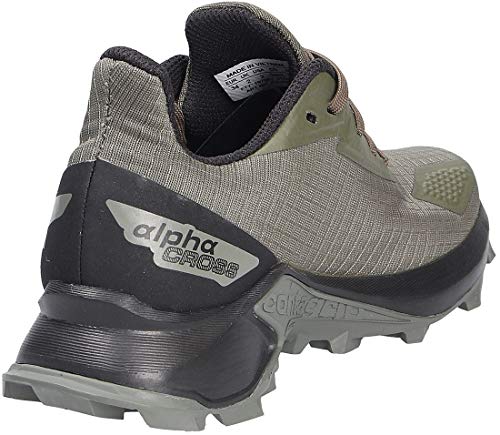 Salomon Kids ALPHACROSS Blast CLIMASALOMON Waterproof Trail Running Shoes, Olive Night/Black/Castor Gray, 13 US Unisex Little