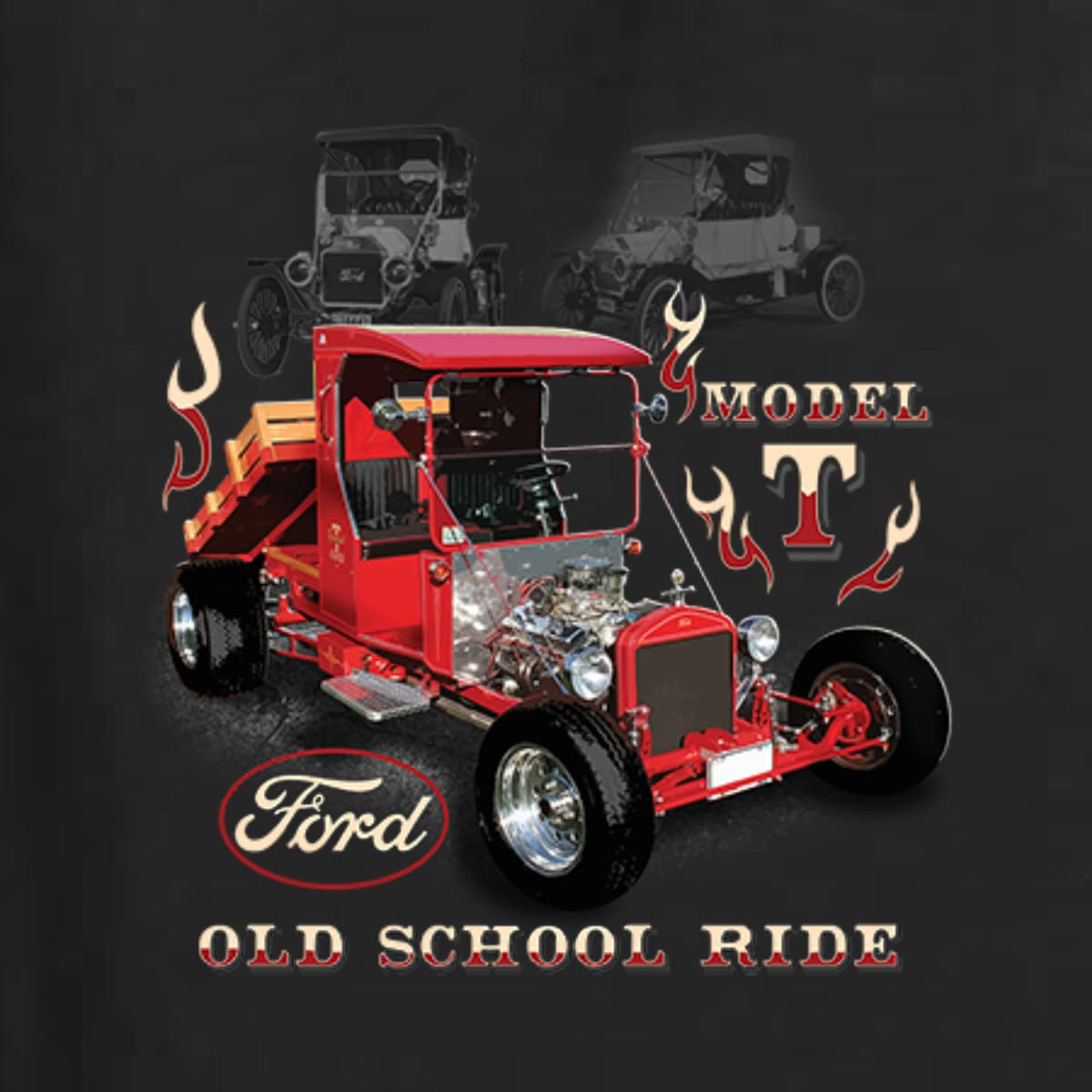 Wild Bobby Ford Model T Roadster 1923 Old School Ride Classic Vintage Cars and Trucks Unisex Crewneck Graphic Sweatshirt, Black, Small