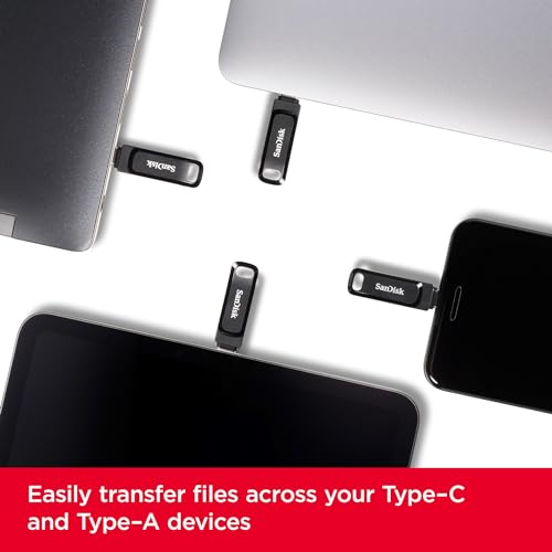 SanDisk 256GB Ultra Dual Drive Go USB Type-C Flash Drive, Black - SDDDC3-256G-G46