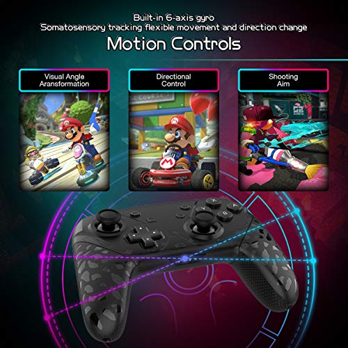 Switch Controller for Switch/Switch Lite, YAEYE Switch pro Gamepad Joystick with NFC, Wake-up, Dual Shock, Gyro Axis and Motion Control Support Screenshot Functions