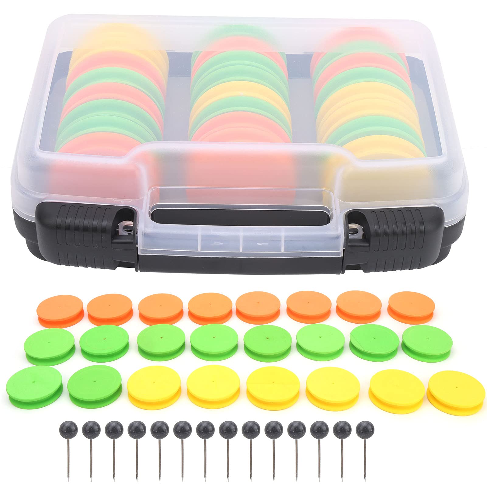 YUANJS EVA Line Spools,24pcs EVA Fishing Line Storage Spools Winding Board Tool Bobbin Tackle Mix Color