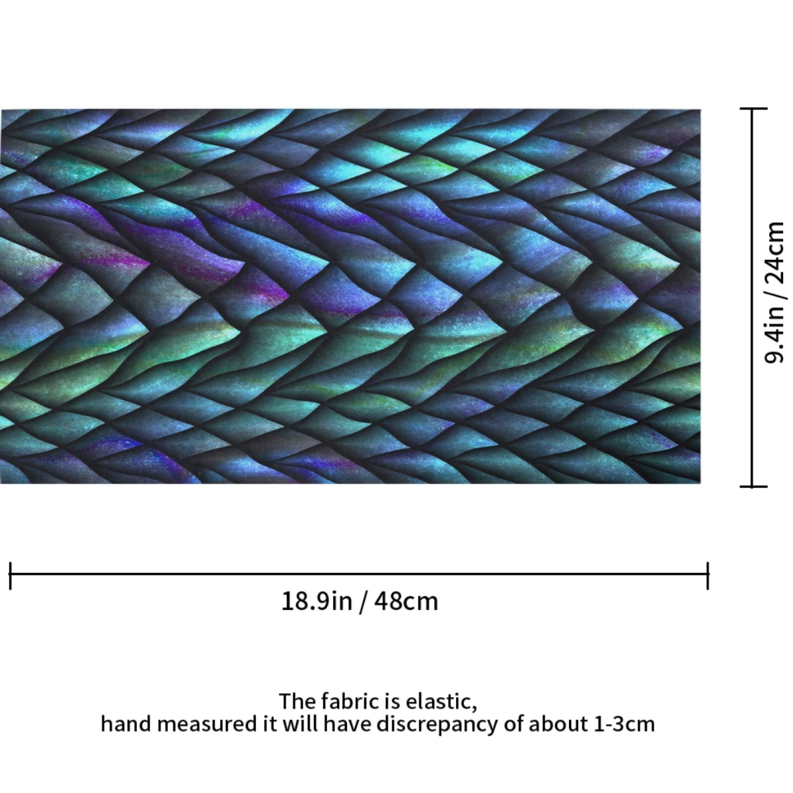 visesunny Seamless Bandana Neck Gaiter Cool Dragon Scale 3D Print Headband Motorcycle Scarf for Women Men