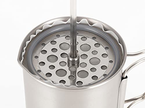 Snow Peak Titanium French Press - Ultralight Coffee Maker for Camping, Backpacking & Hiking - Camping Cookware Essential for Coffee Anywhere