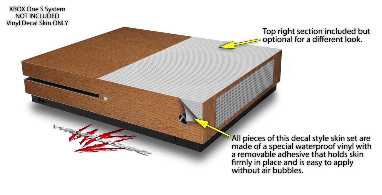 WraptorSkinz Decal Vinyl Skin Wrap Compatible with Xbox One S Console and Controllers - Wood Grain - Oak 02