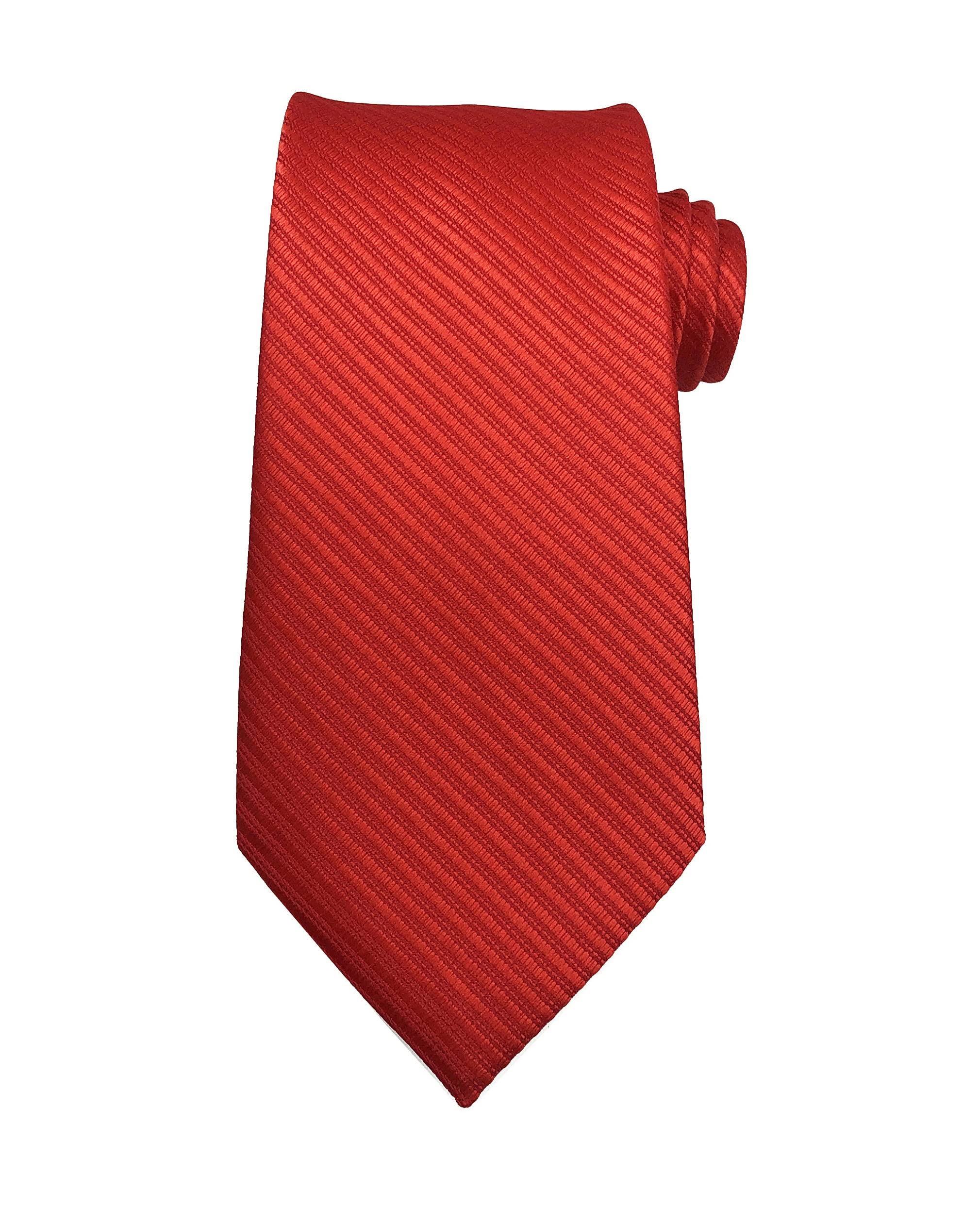 Wehug Men's Classic Solid Tie Silk Woven Necktie Jacquard Neck Red Ties For Men LD0050
