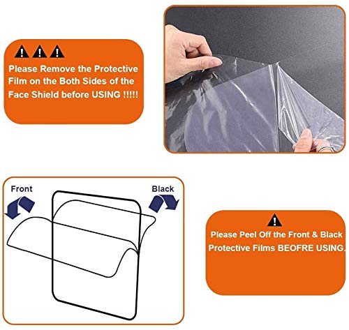 salipt 2 Pack Face Shields | Reusable Glasses Frame Attached to Anti-Fog Transparent Visor | Lightweight, Comfortable and Effective | Prevents Any Droplets or Particles