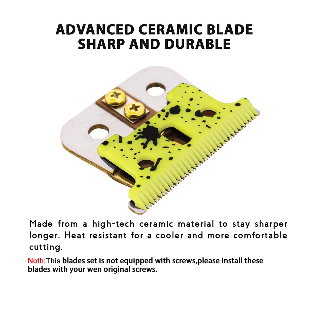 Replacement Blade for Andis T Outliner, Andis Gtx (Golden+Yellow Ceramic T Blade)