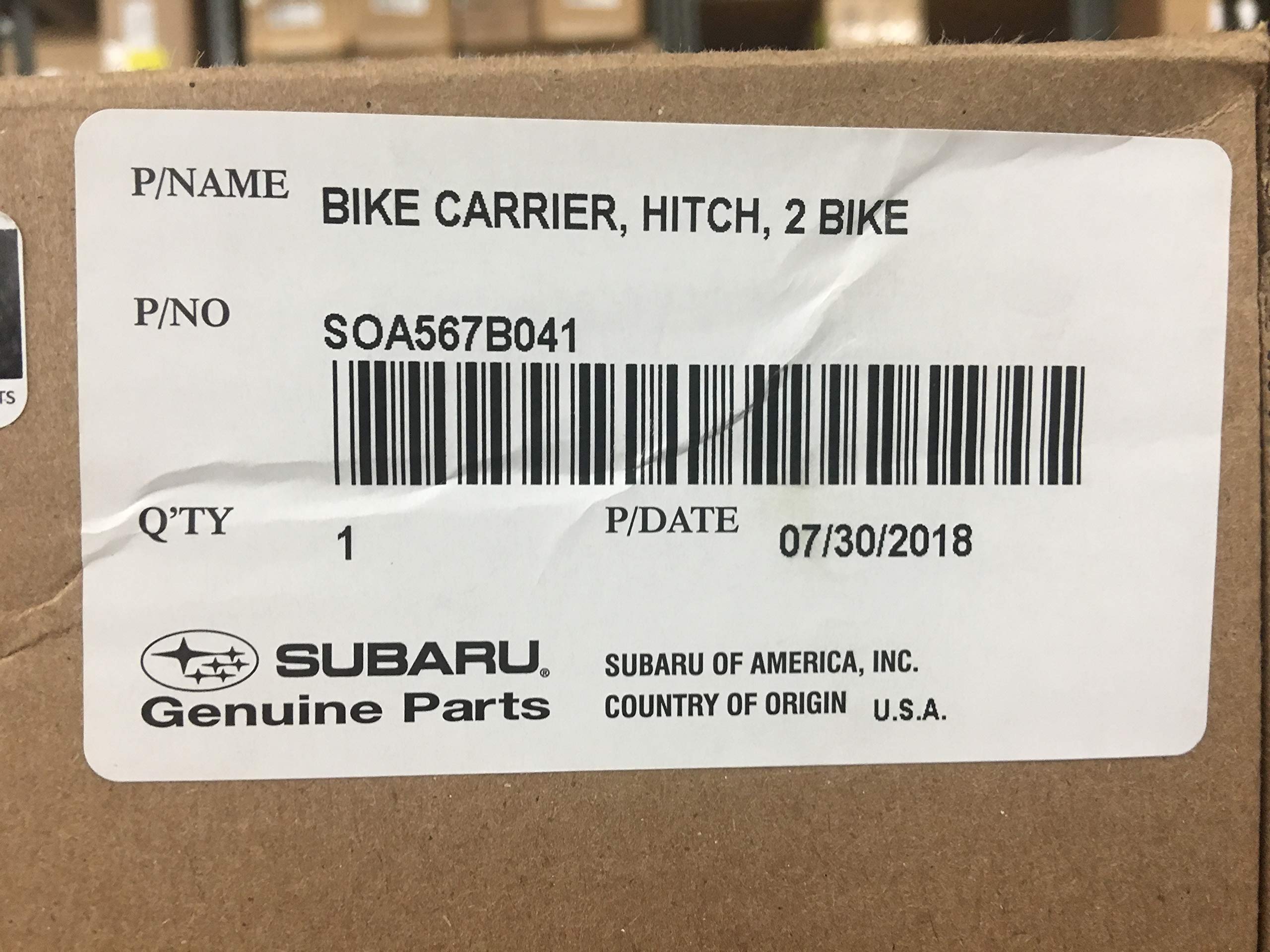 Subaru Hitch Mount Bike Rack Carrier for Forester Ascent Crosstrek Outback - SOA567B041 - SOA567B042 - Genuine OEM