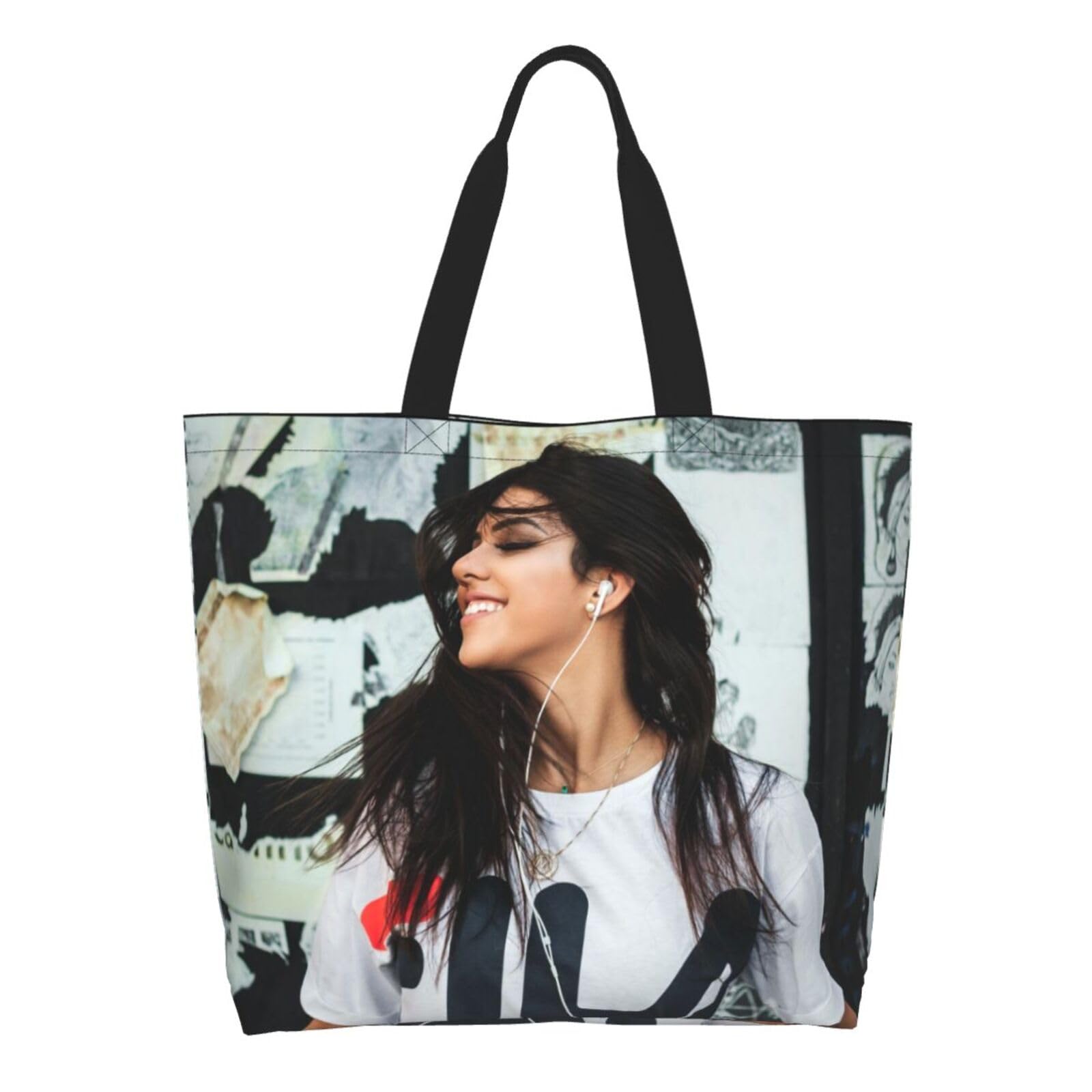 RSGWIY Custom Tote Bags Personalized Shoulder Bag for Women with You Logo Text Photo Customize Reusable Shopping Handbag