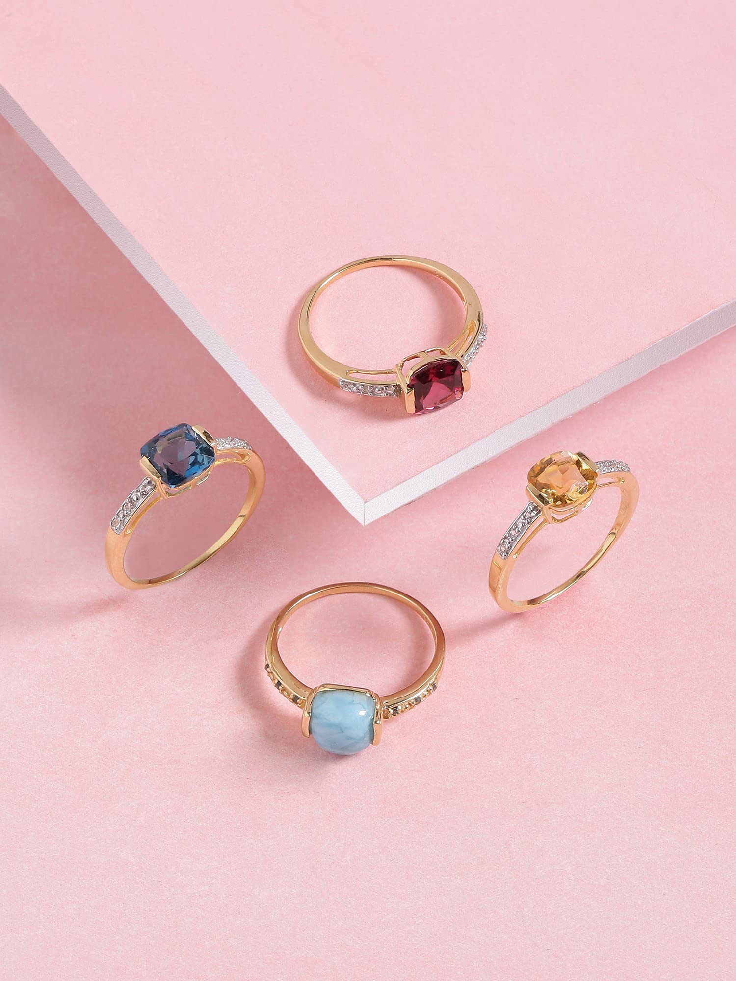 YoTreasure 1.82 Ct. Rhodolite Garnet Promise Ring 10kt Yellow Gold Gemstone Jewelry