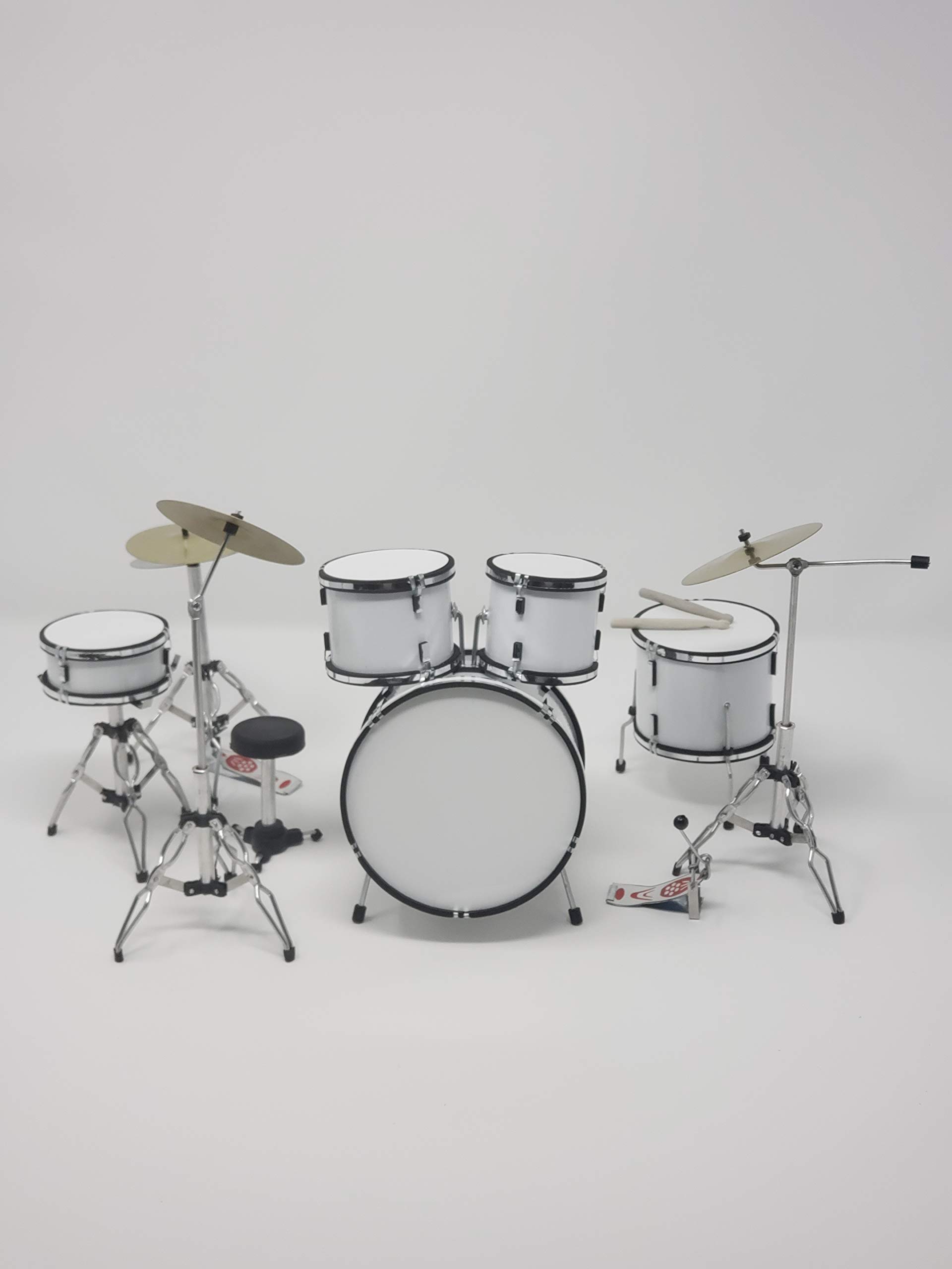 White Miniature Drum Set Replica. For Display Only