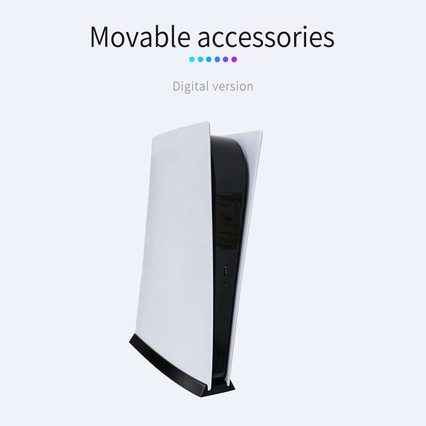 Vertical Stand Holder for PS5 Digital Edition, Stand Cooler for Sony Playstation 5 DE Console with Built-in Air Vents and Non-Slip Feet