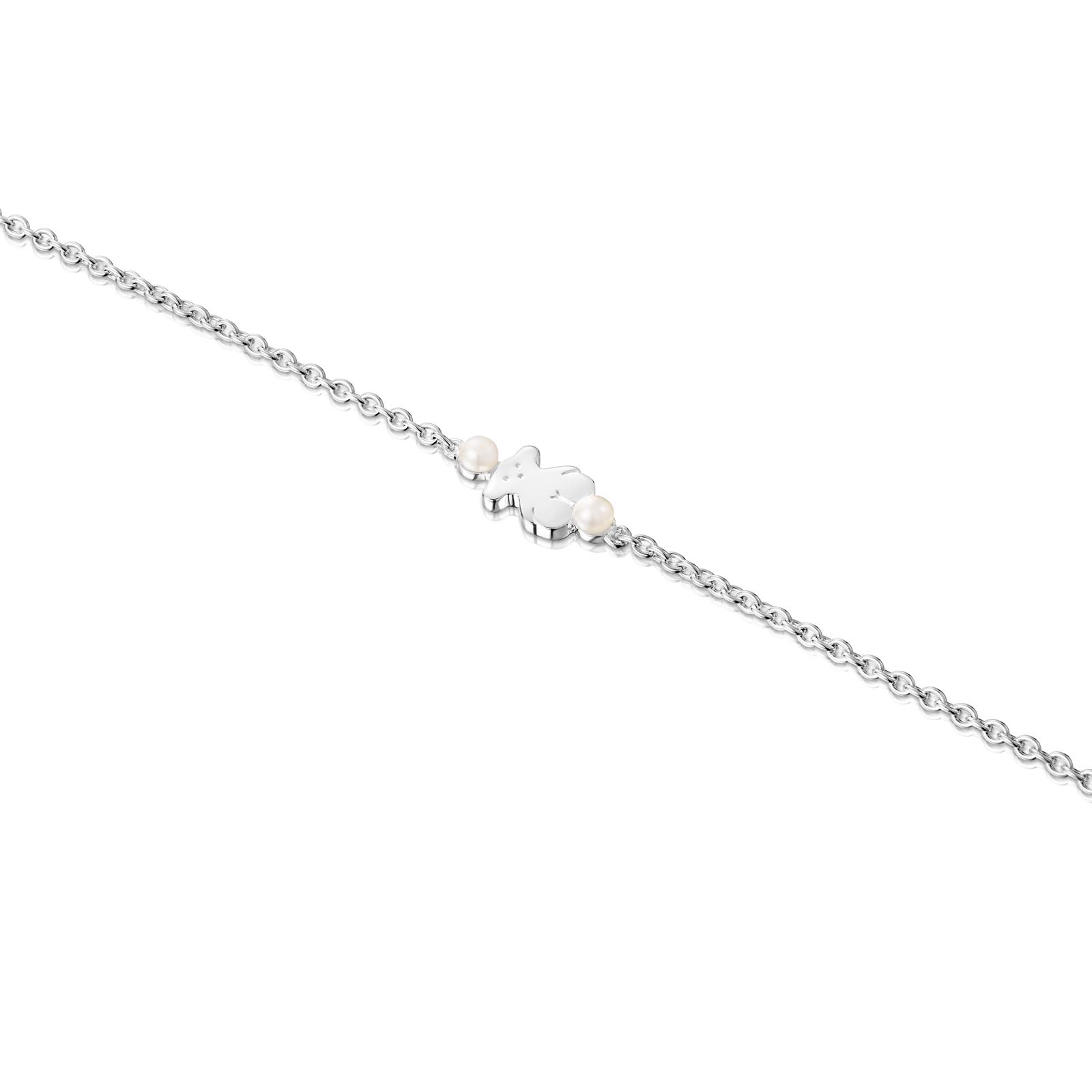TOUS Real Sisy Bracelet in Sterling Silver with White Chinese Freshwater Cultured Pearls, 8.0-8.5mm