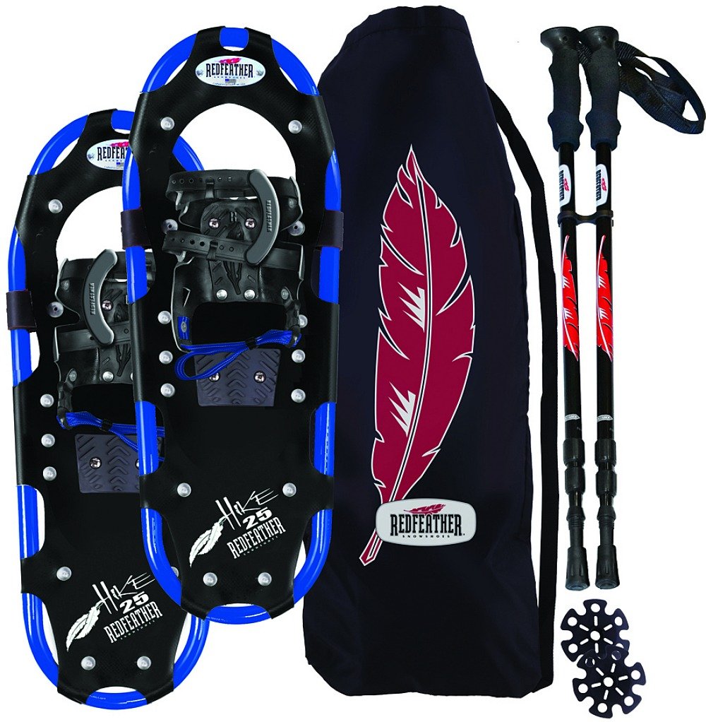 Redfeather Men's Hike 30 Inch Recreational Series Snowshoe Kit with SV2 Bindings, Ski Poles and Carry Bag - 157010KIT