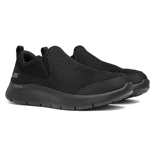 Skechers Men's GOwalk Flex-Athletic Slip-On Casual Loafer Walking Shoes with Air Cooled Foam Sneaker, Black, 12