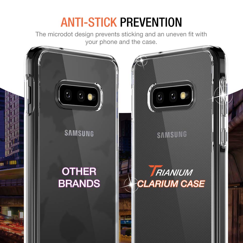 Trianium Clarium Case Designed for Galaxy S10e Case (2019) - Clear TPU Cushion/Hybrid Rigid Back Plate/Reinforced Corner Protection Cover for Samsung Galaxy S10e Phone(PowerShare Compatible)