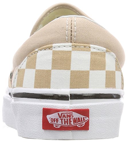 Vans Unisex Adults' Classic Slip on Trainers, Beige ((Checkerboard) Frappe/True White Qco), 7.5 UK 41 EU