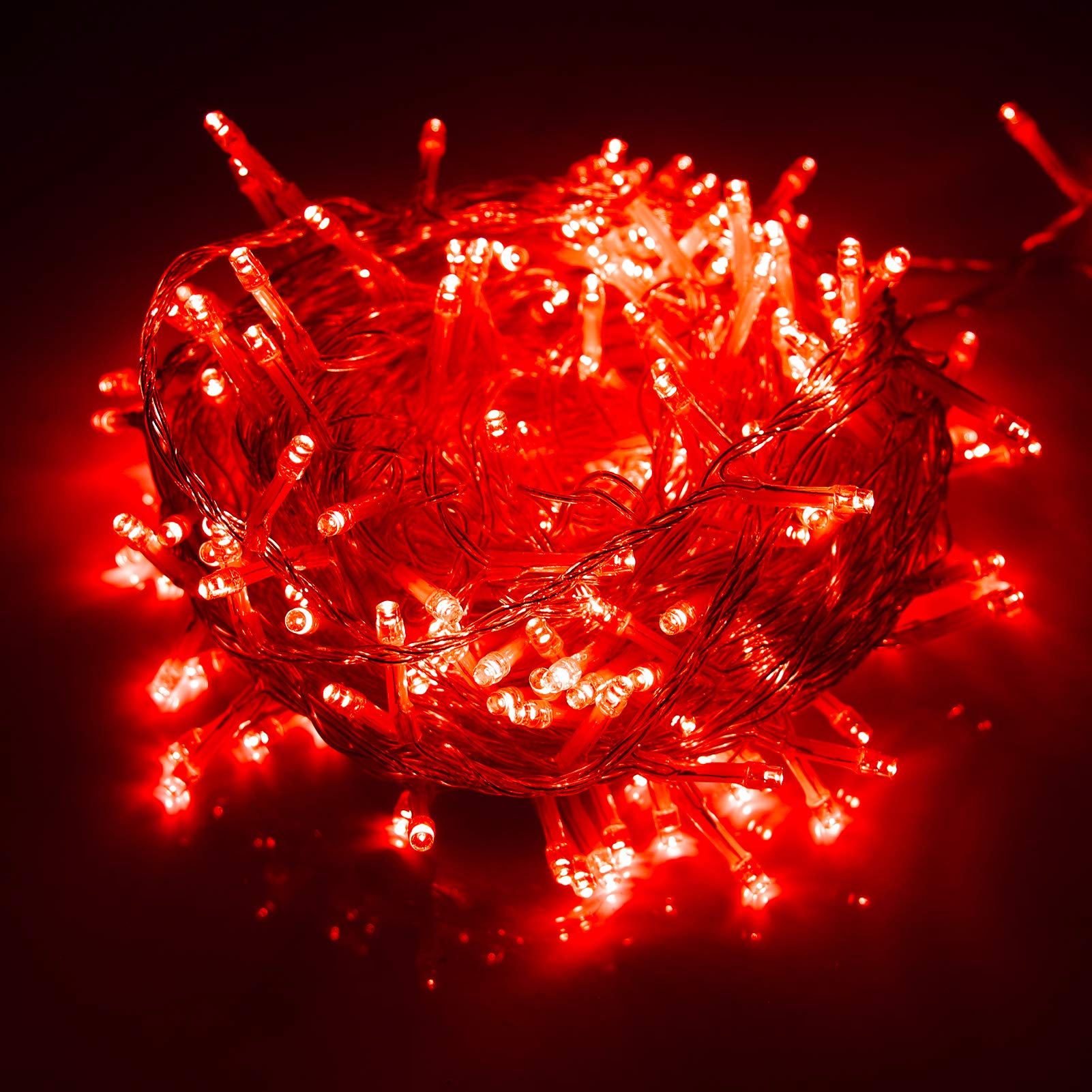 Vicila Red LED String Lights Christmas, USB Tree Lights Remote Control Fairy Lights 100 LED String Lights for Bedroom, Wedding, Birthday Party Decor-39.4ft(Red)