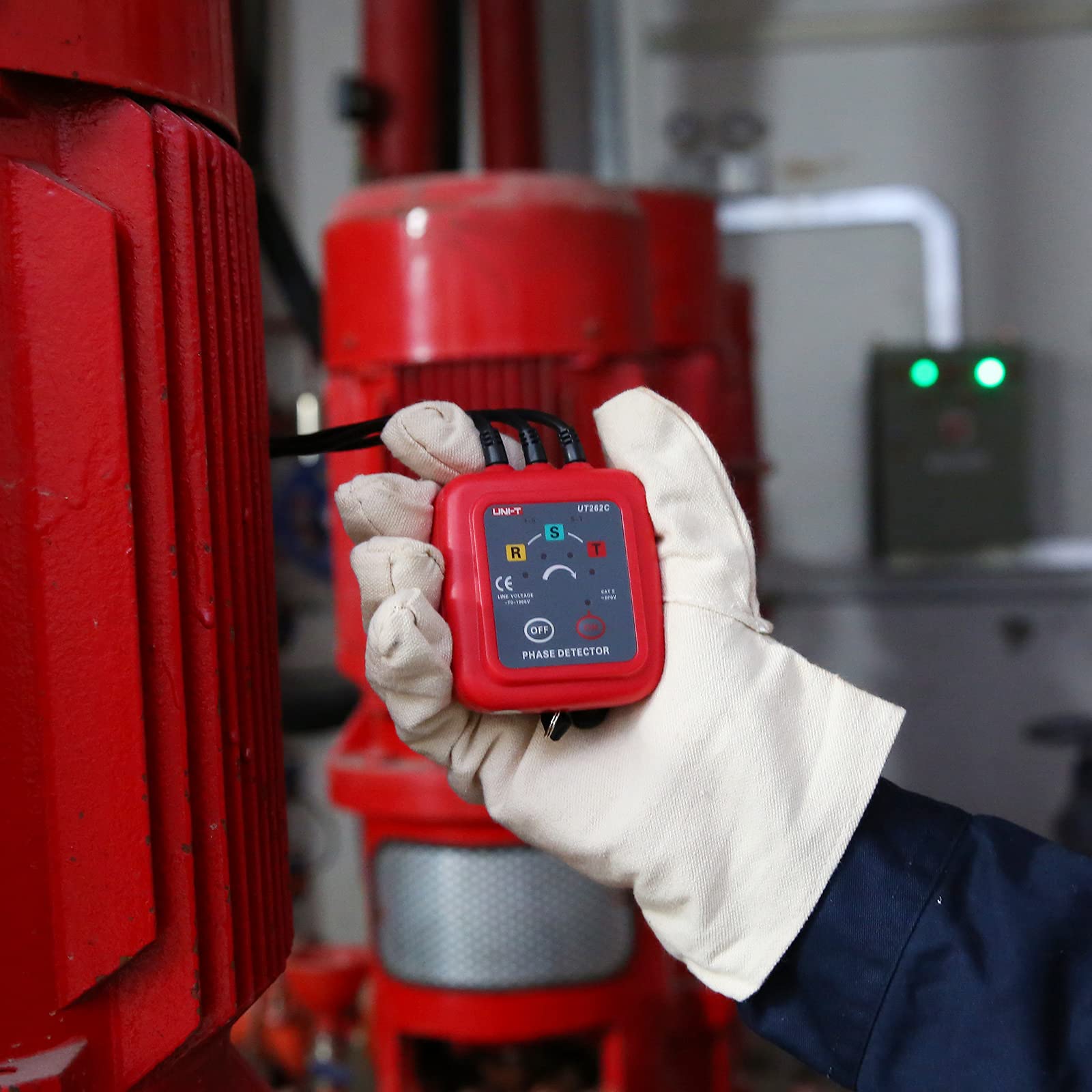 UNI-T UT262C Non-Contact Phase Detector, Large Jaws Electrical Circuit Tester Phase Rotation Meter Electric Meter