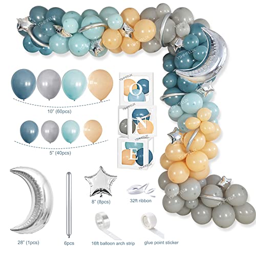 YSHMFEUX First Trip Around The Sun Birthday Decorations Party Supplies, Space Theme 1st Birthday Party Decor, 1st Birthday Boy Decorations, Baby Boy 1st Birthday Decor