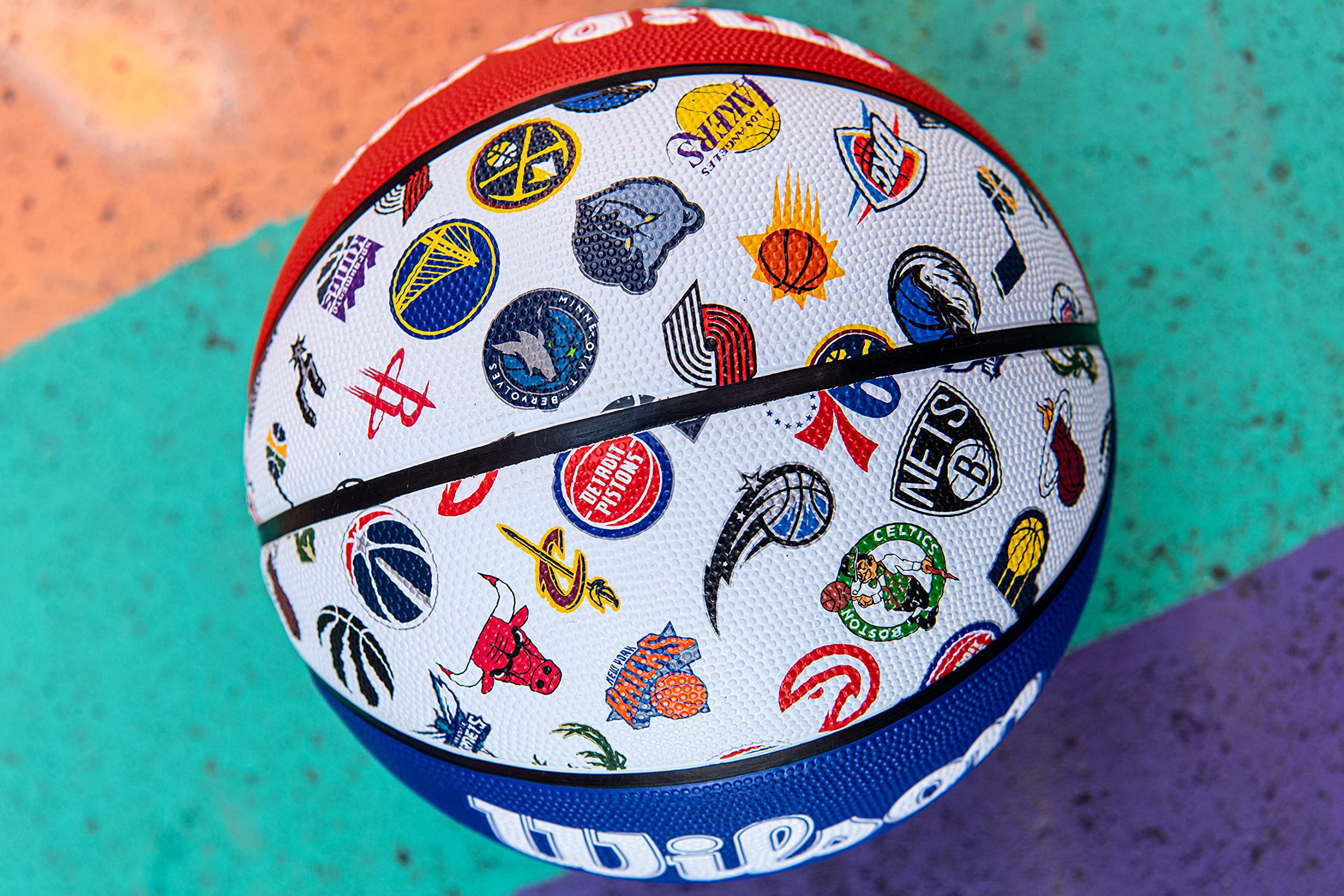 WILSON NBA All Team Basketball - Size 7-29.5", Red, White & Blue