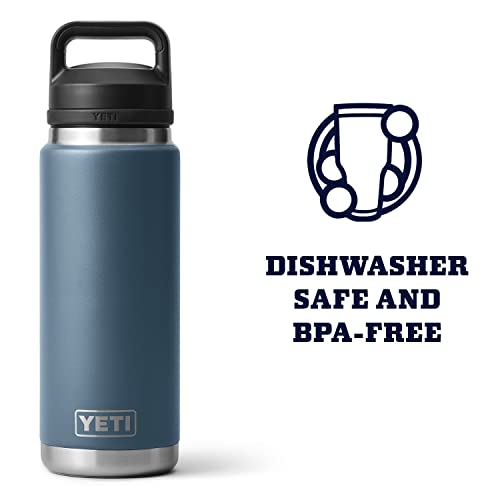 YETI Rambler 26 oz Bottle, Vacuum Insulated, Stainless Steel with Chug Cap, Nordic Blue