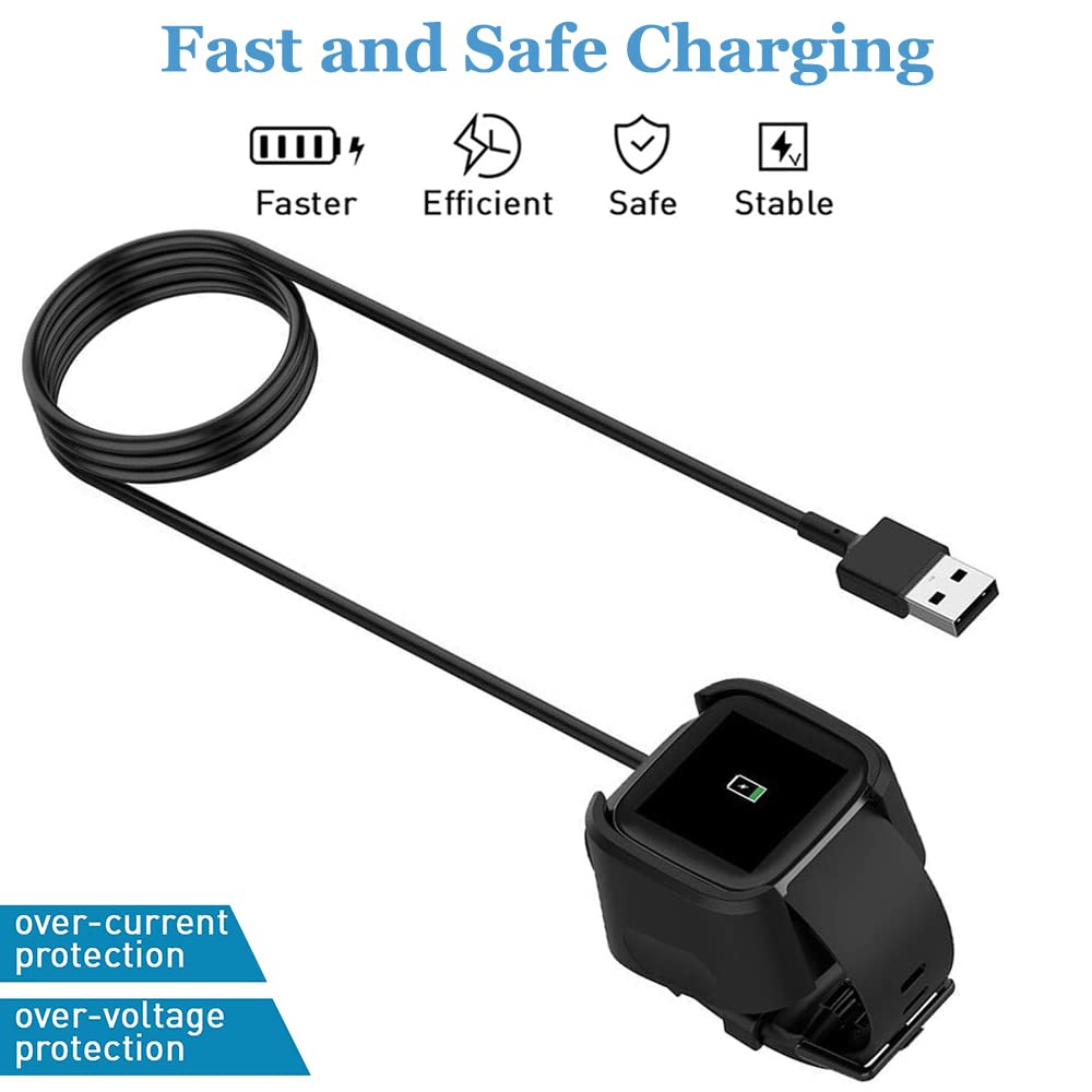 Threeeggs Compatible with Fitbit Versa 2 Charger (Not for Versa/Versa Lite), Charging Dock with USB Cord for Versa 2 Health & Fitness Smartwatch Charge Cable 3.3Ft/100cm