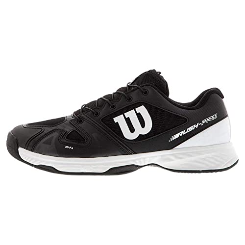 Wilson Rush PRO JR QL Tennis Shoes, Black/White/Black, 4 US Unisex Big Kid