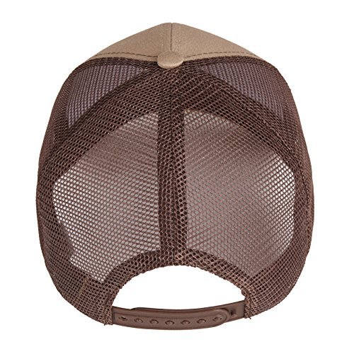 Sportoli Adult and Kids Cotton Blend and Mesh Snapback Trucker Baseball Cap Hat - Khaki